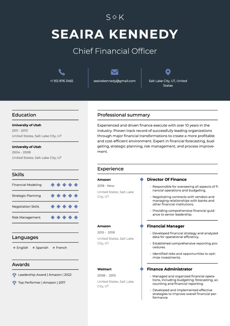CFO Resume Examples: Guidelines to Writing